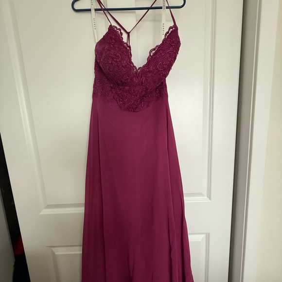 Azazie | Dresses | Elegant Purple Lace Gown | Poshmark